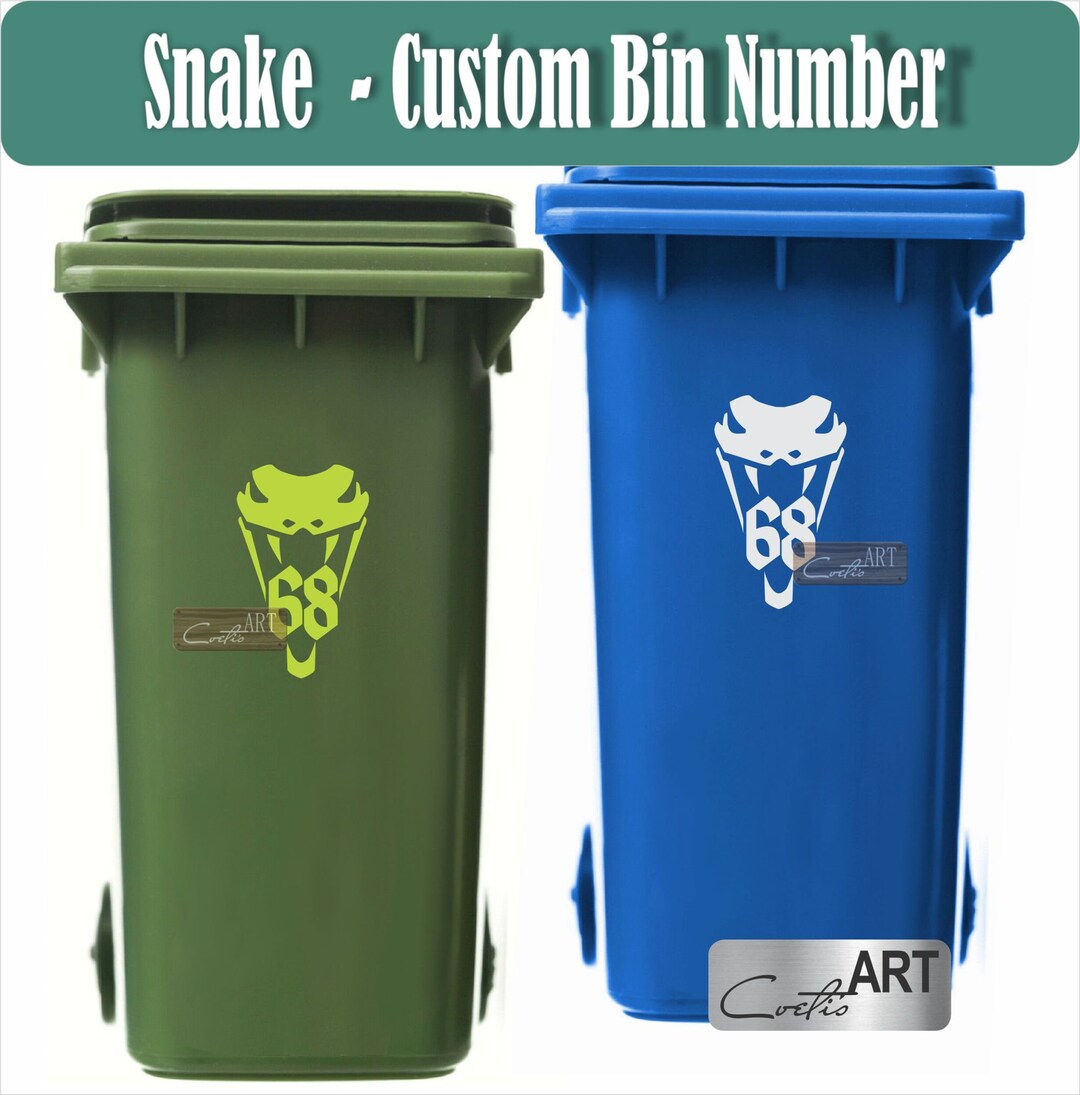Snake Custom Personalized Number Wheelie Bin Sticker Vinyl - Etsy