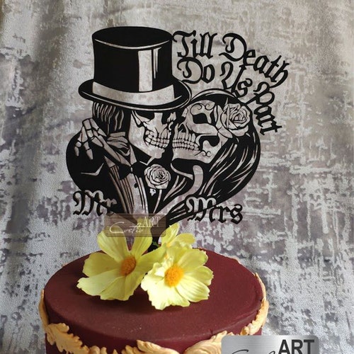Till Death Do Us Part Cake Topper Halloween Wedding Decor - Etsy