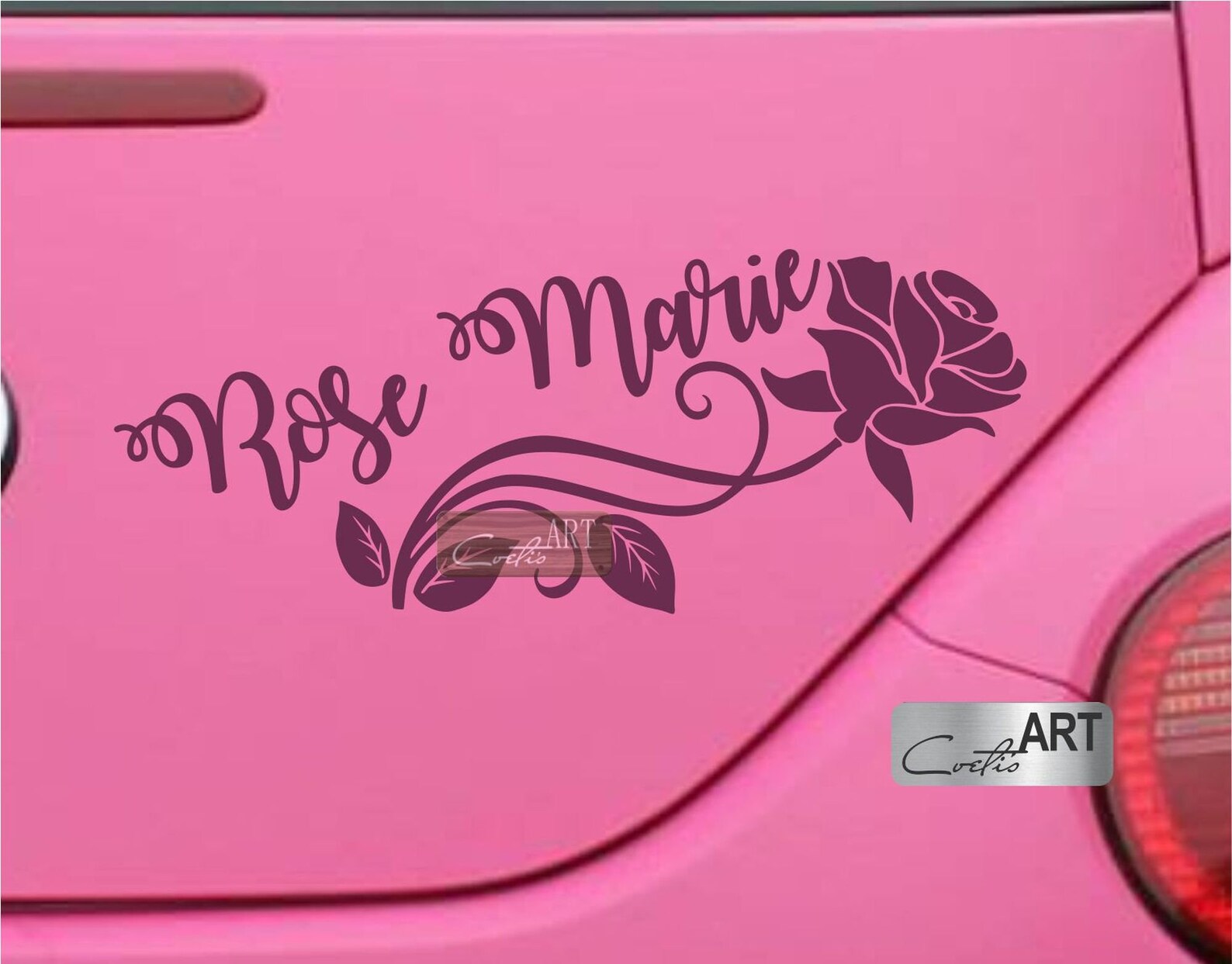 Custom Name Single Rose Flower Car Sticker Van Kemper Caravan - Etsy