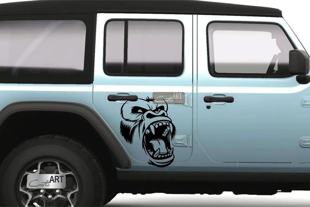 Set Gorilla Monkey, Angry Gorilla Sticker Car Van Stickers Truck Camper ...