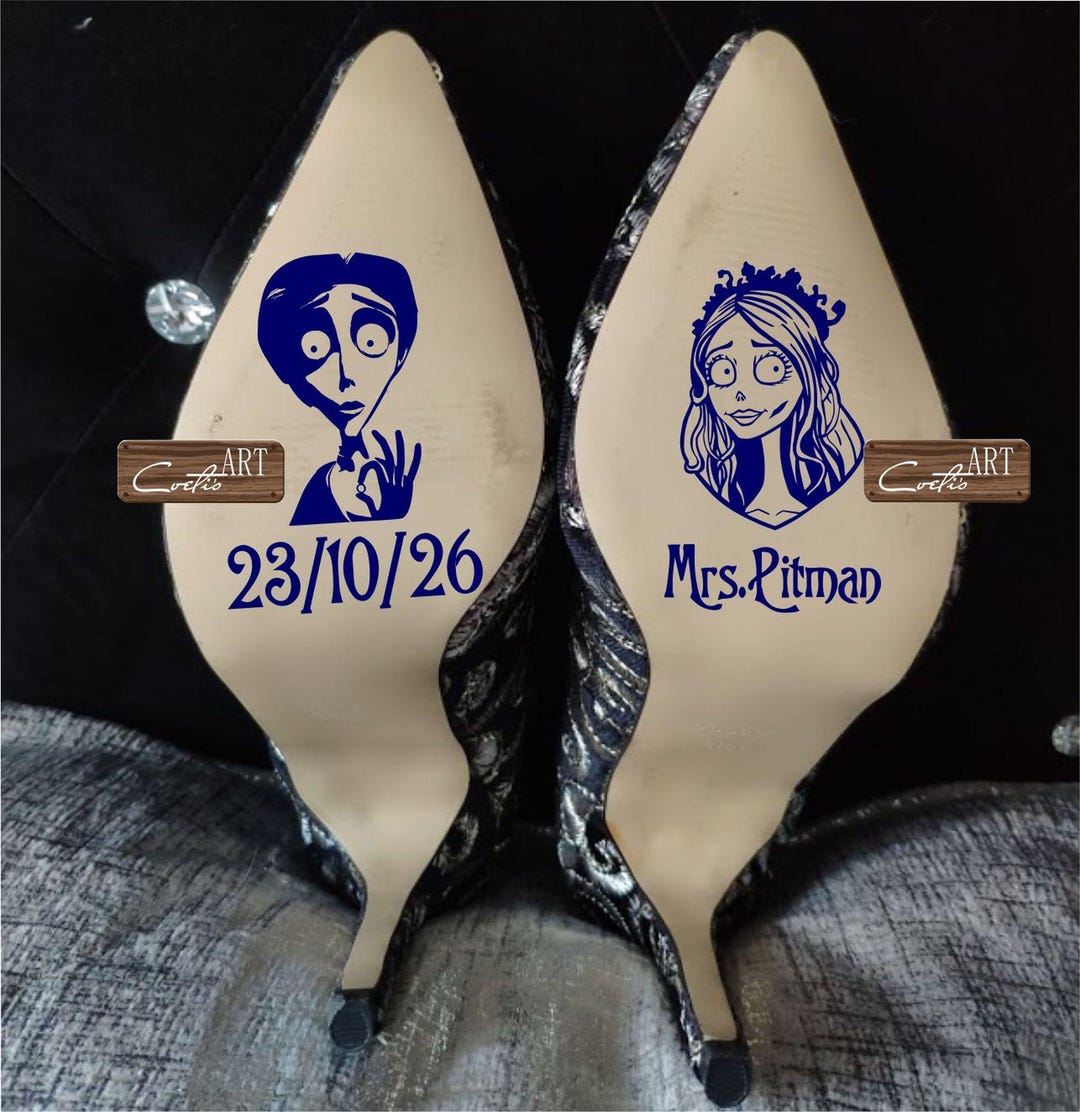 Custom Corpse Bride Wedding Shoe Decal: Personalized Name & Date - Etsy
