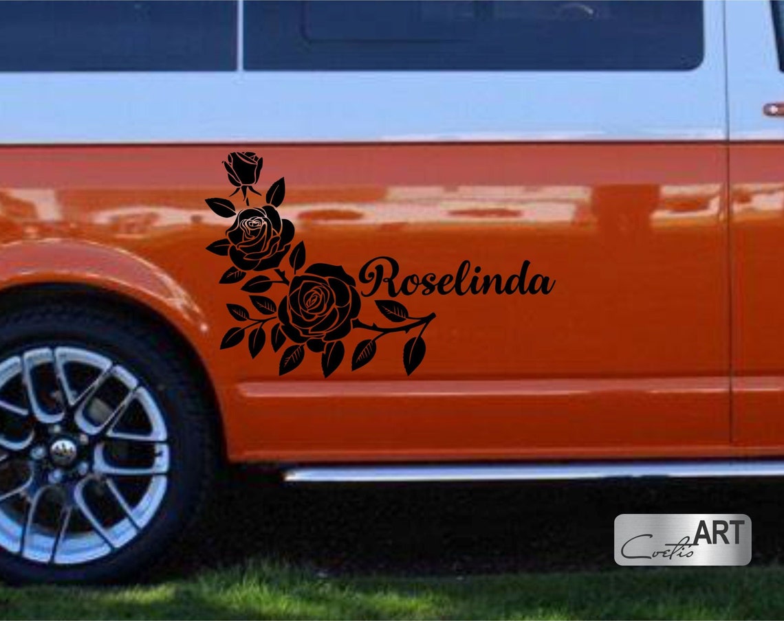 Custom Large Roses Flowers Car Sticker Van Camper Caravan | Etsy