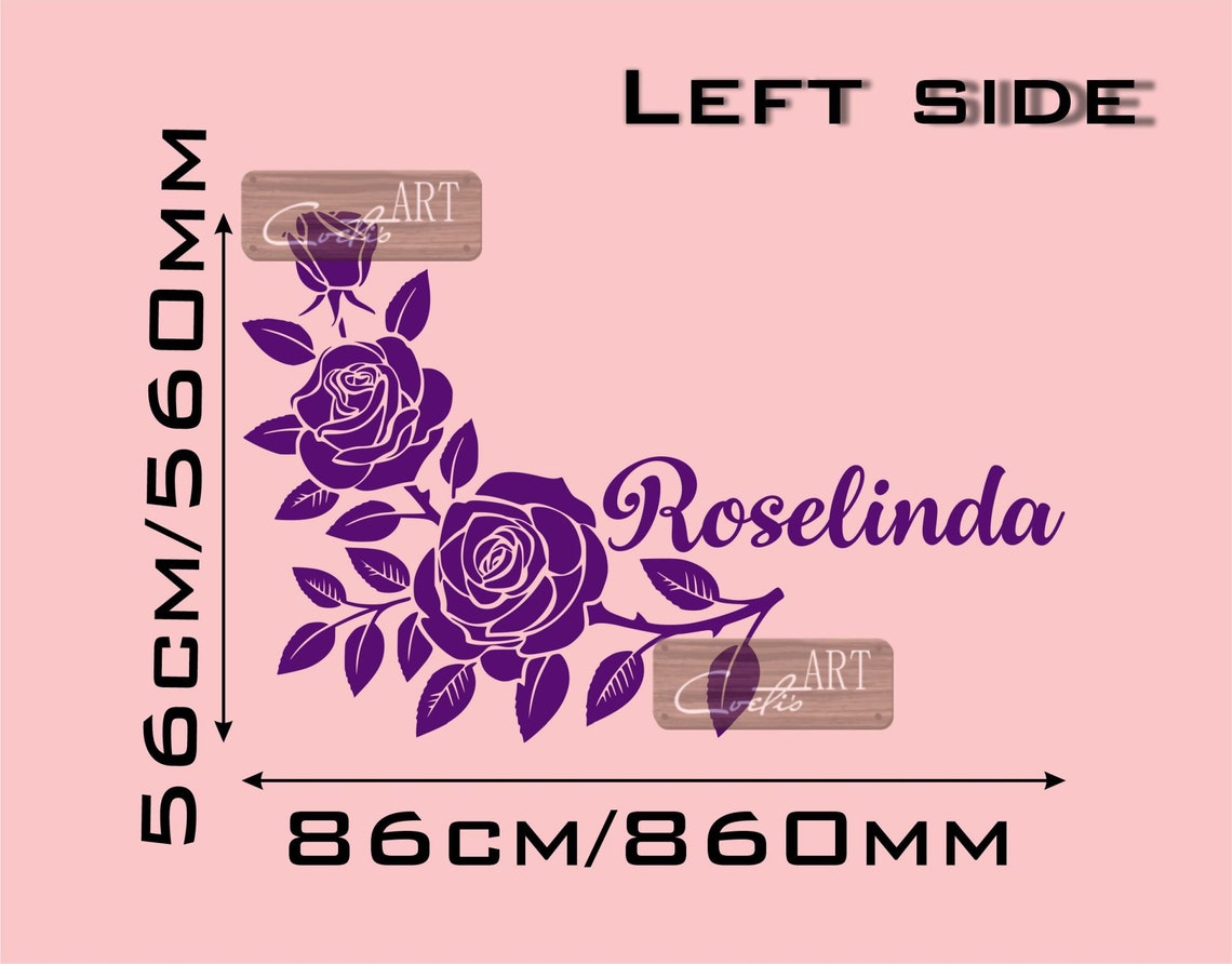 Custom Large Roses Flowers Car Sticker Van Camper Caravan | Etsy