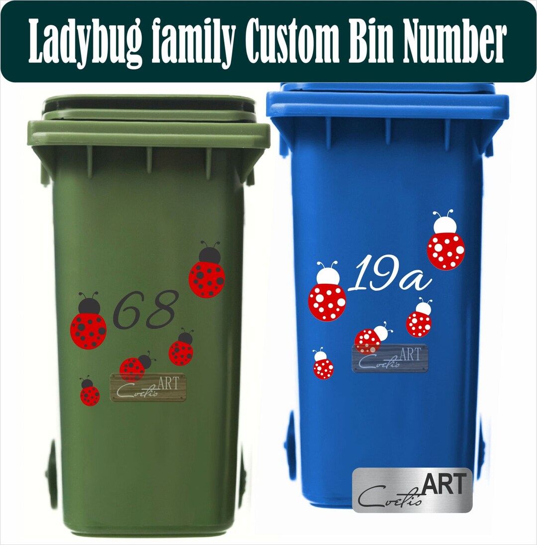 Ladybugs Family Custom Personalized Number Wheelie Bin Stickers Vinyl ...