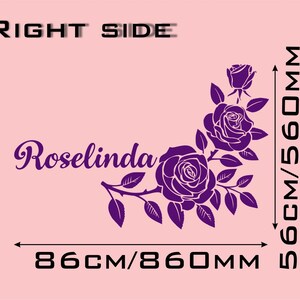 Custom Large Roses Flowers Car Sticker Van Camper Caravan | Etsy