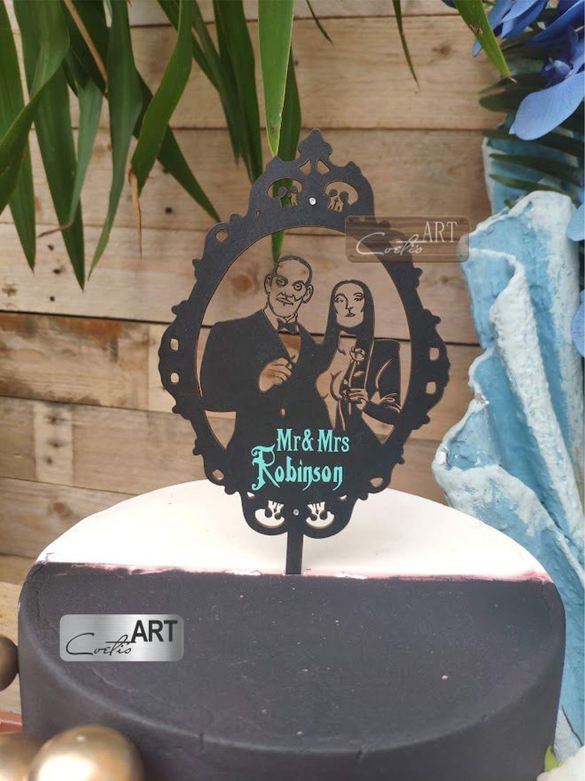 The Addams Family Gomez and Morticia Addams Cake Topper Custom - Etsy