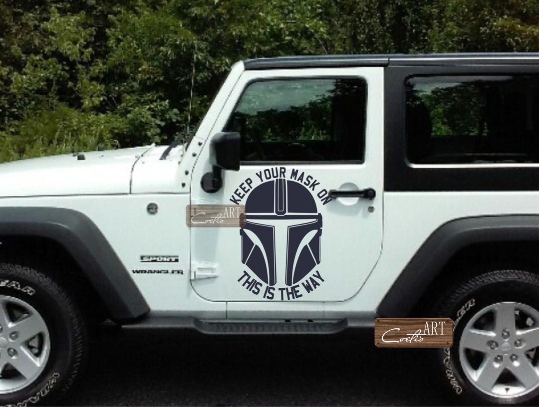 Mandalorian Face Mask Helmet Sticker Car Van Jeep Camper Caravan Vinyl ...