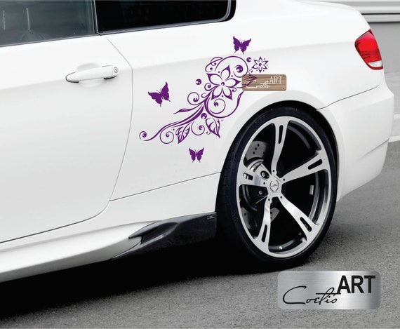 Set Floral Flowers Butterflies Car Sticker Van Stickers Decal - Etsy