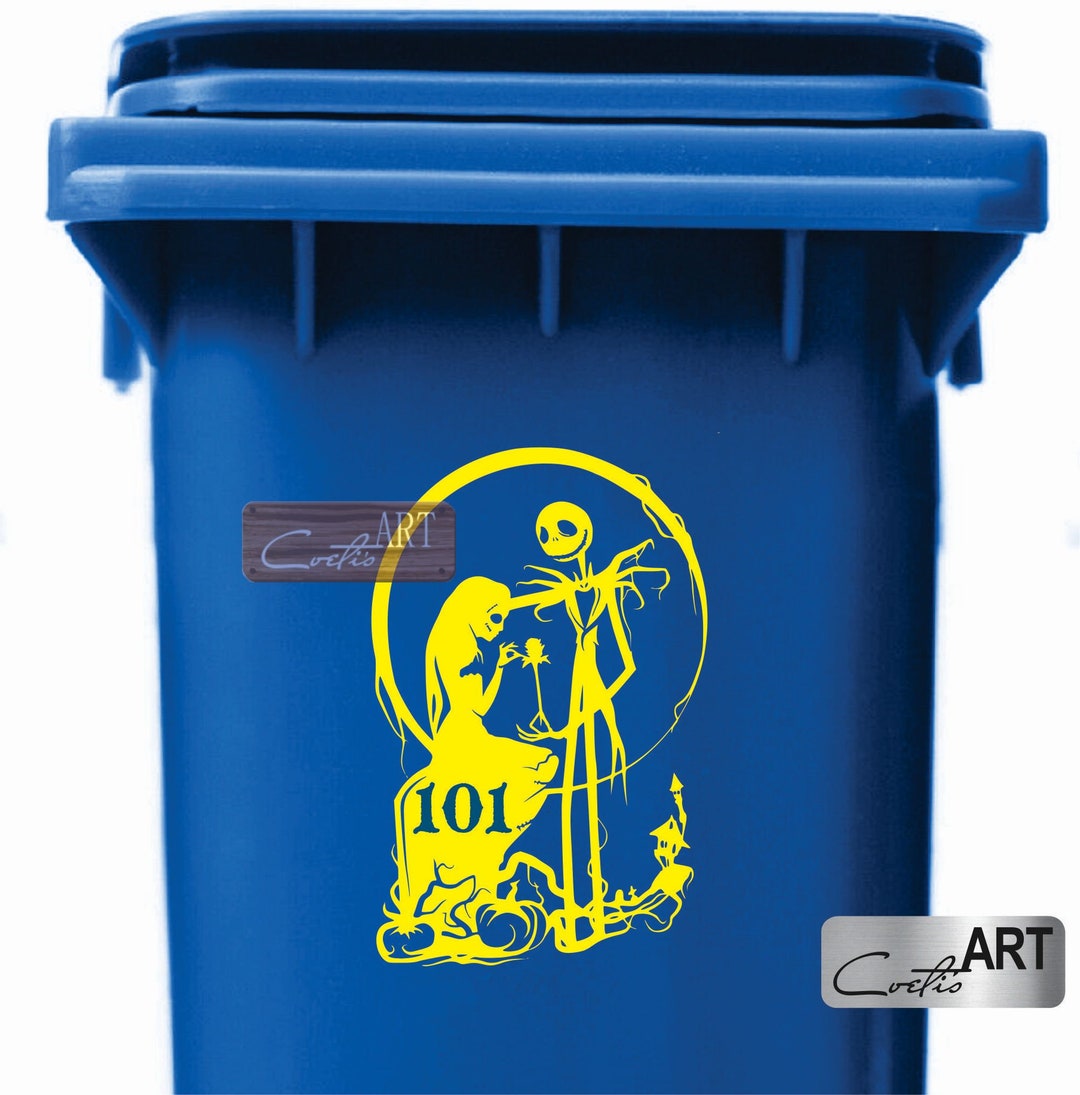 Nightmare Before Christmas Wheelie Bin Stickers: Jack & Sally Custom ...