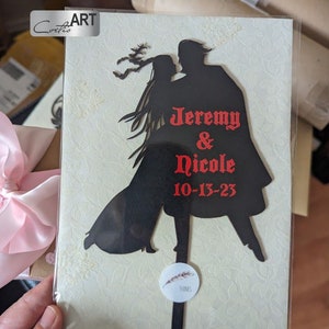 Vampire Couple Custom Names Date Cake Topper Wedding Cake Topper Bride ...