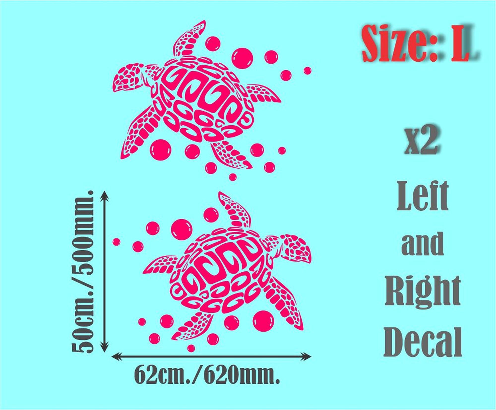 Set Sea Turtle with Bubbles Sticker Car Van Stickers Truck | Etsy