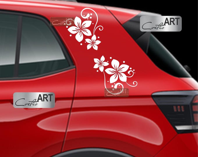 Floral Car Decal Large Car Side Flower Swirl Decal Car Decal Sticker ...