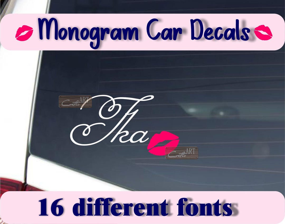 Auto Monogram Car Decal, Vinyl Monogram, Car Monogram, Van Monogram ...