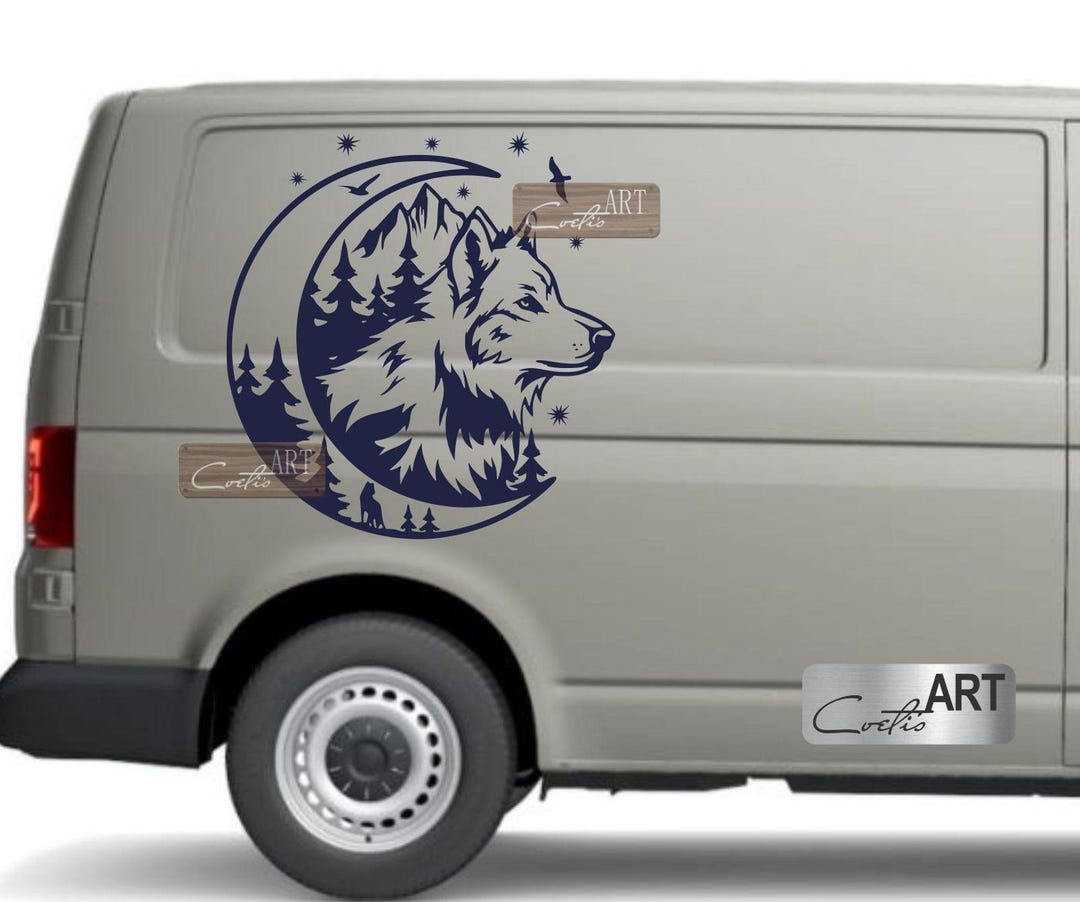 Wolf and Moon Vinyl Decal Sticker: Auto, Jeep, Van, Camper, RV ...