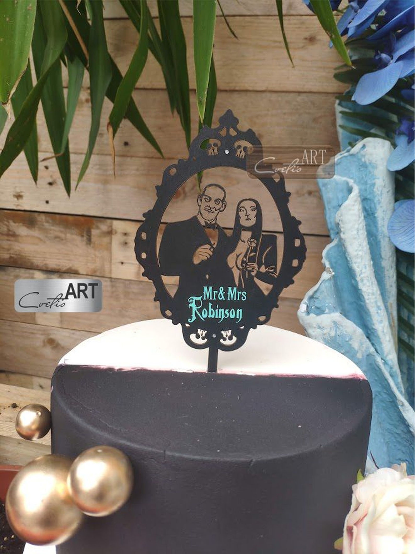 The Addams Family Gomez and Morticia Addams Cake Topper Custom - Etsy