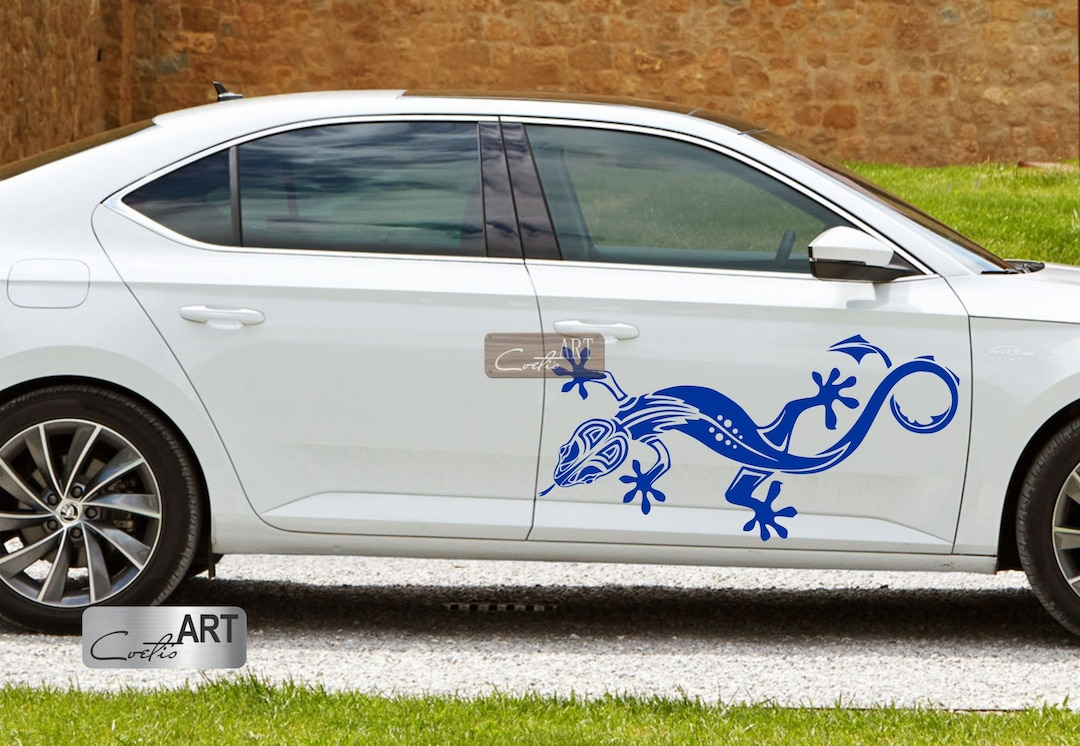 Set Lizard Gecko Vinyl Decal: Maori Style for Jeep, Van, Camper Graphic ...