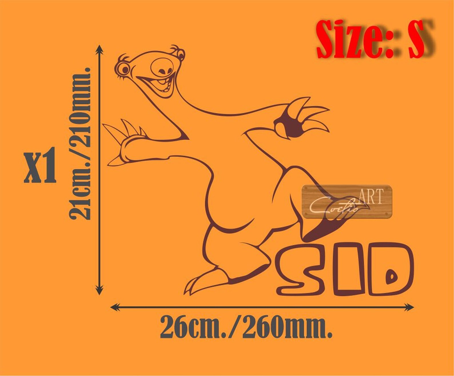 SID Ice Age Ground Sloth Car Sticker Van Stickers Sticker - Etsy