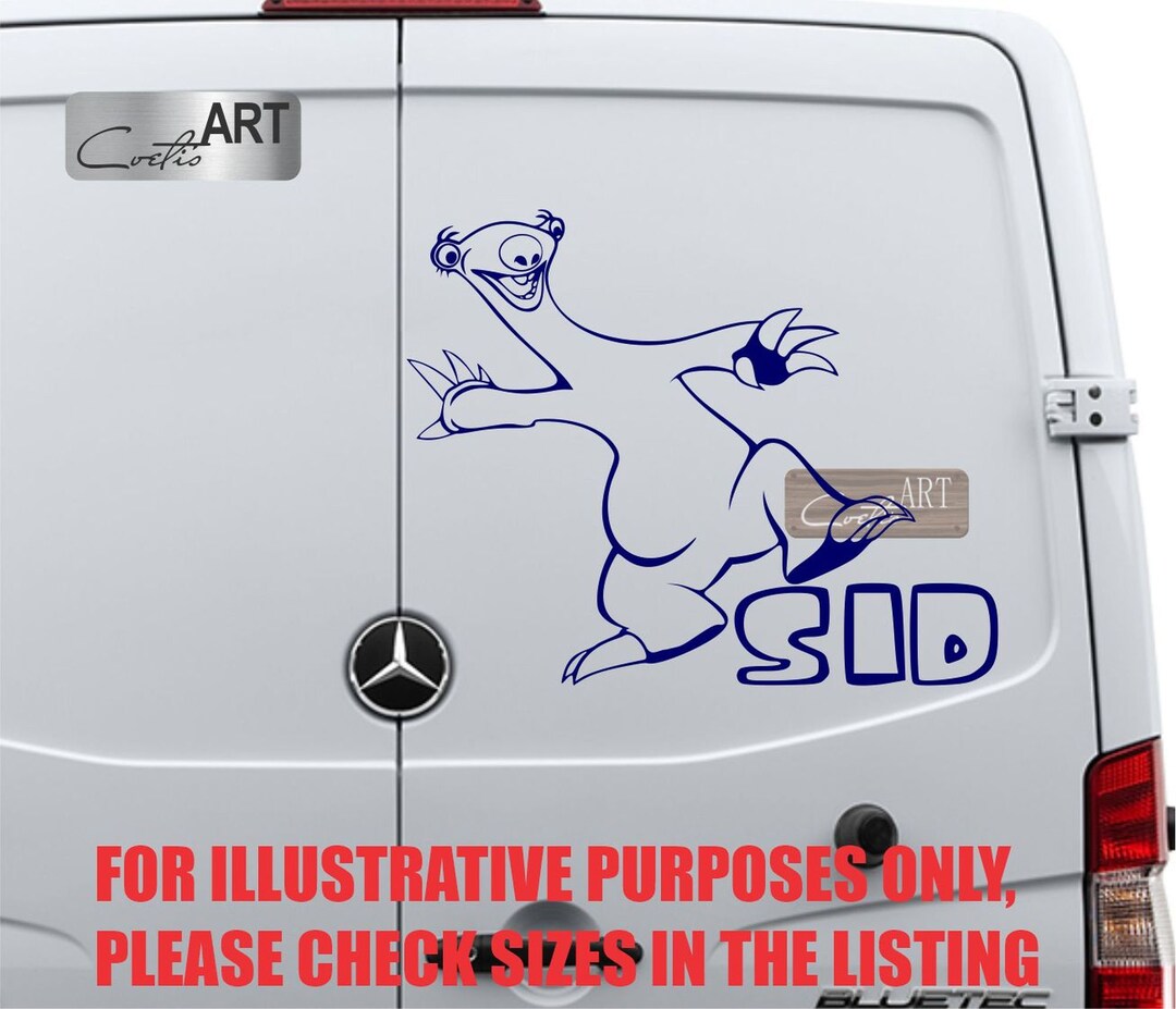 SID Ice Age Ground Sloth Car Sticker Van Stickers Sticker Decal Three ...