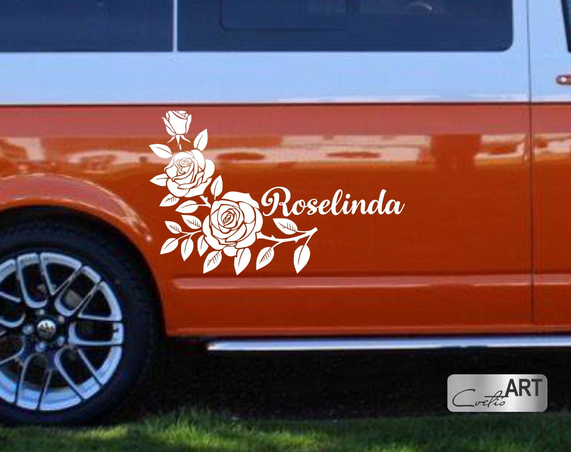 Custom Large Roses Flowers Car Sticker Van Camper Caravan | Etsy