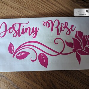 Custom Name Single Rose Flower Car Sticker Van Kemper Caravan Decal ...