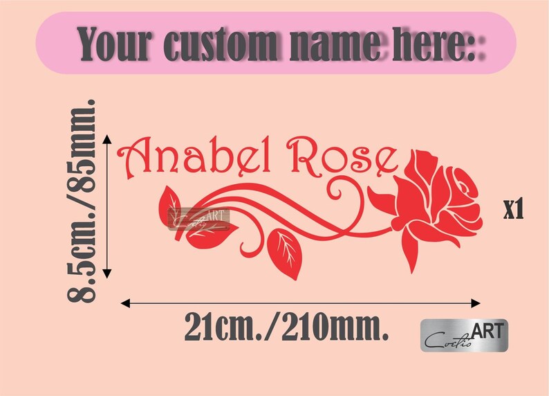 Custom Name Single Rose Flower Car Sticker Van Kemper Caravan - Etsy