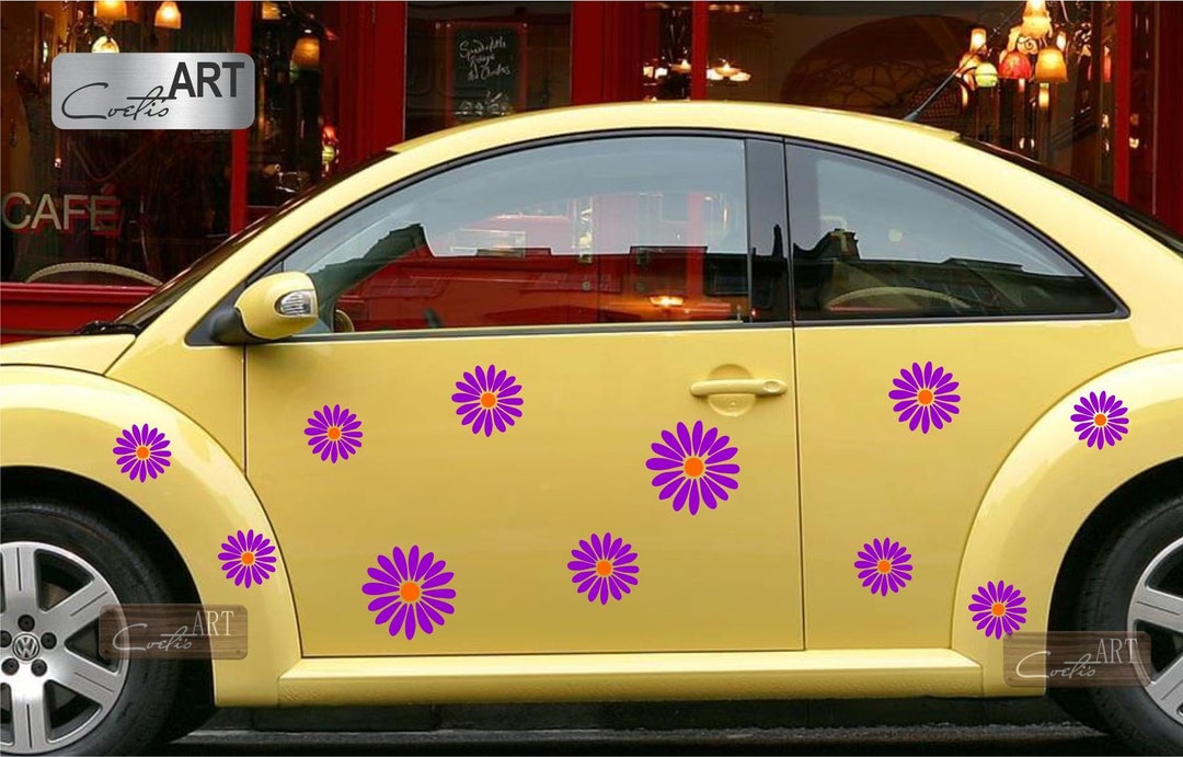 Set BIG Large Daisies Floral Flowers Car Sticker Van Decal - Etsy