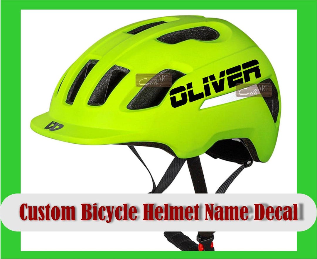 X2 Custom Bicycle Helmet Name Decal for KIDS Bike Helmet Sticker ...