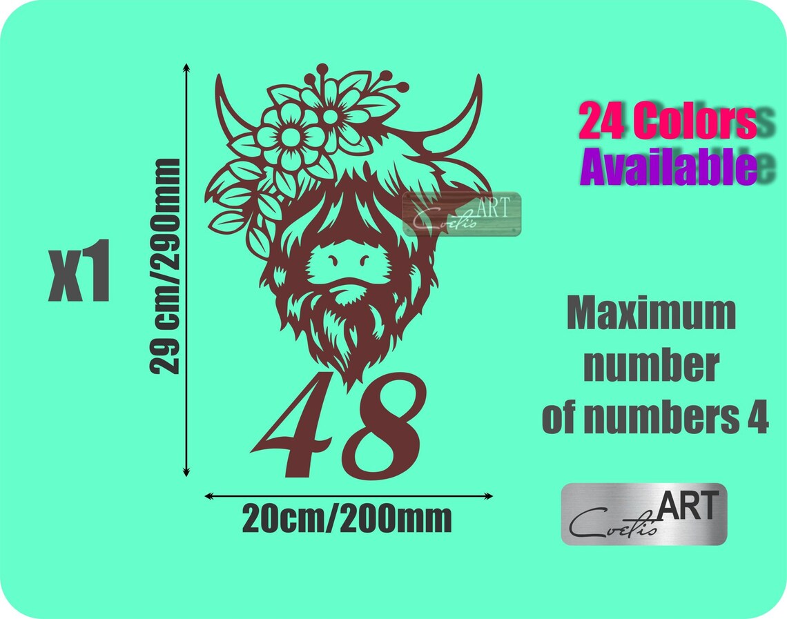 Highland Cow Bin Wheelie Bin Number/ Numbers Sticker Decal - Etsy