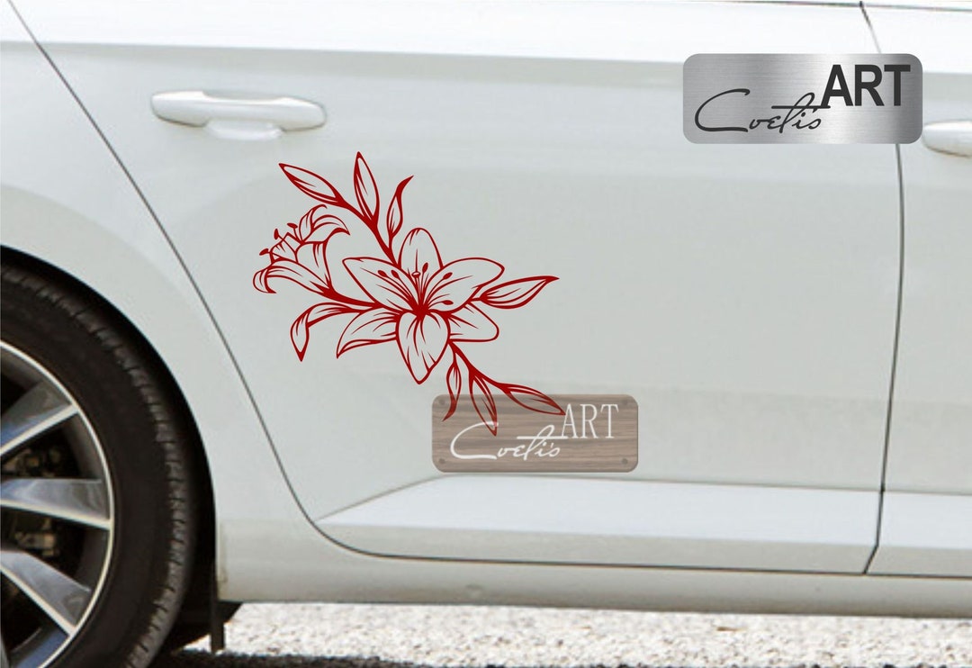 Set Lilium Flowers A Pair of Lilium Car Sticker Van Stickers Decal ...