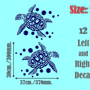 Set Sea Turtle with Bubbles Sticker Car Van Stickers Truck | Etsy