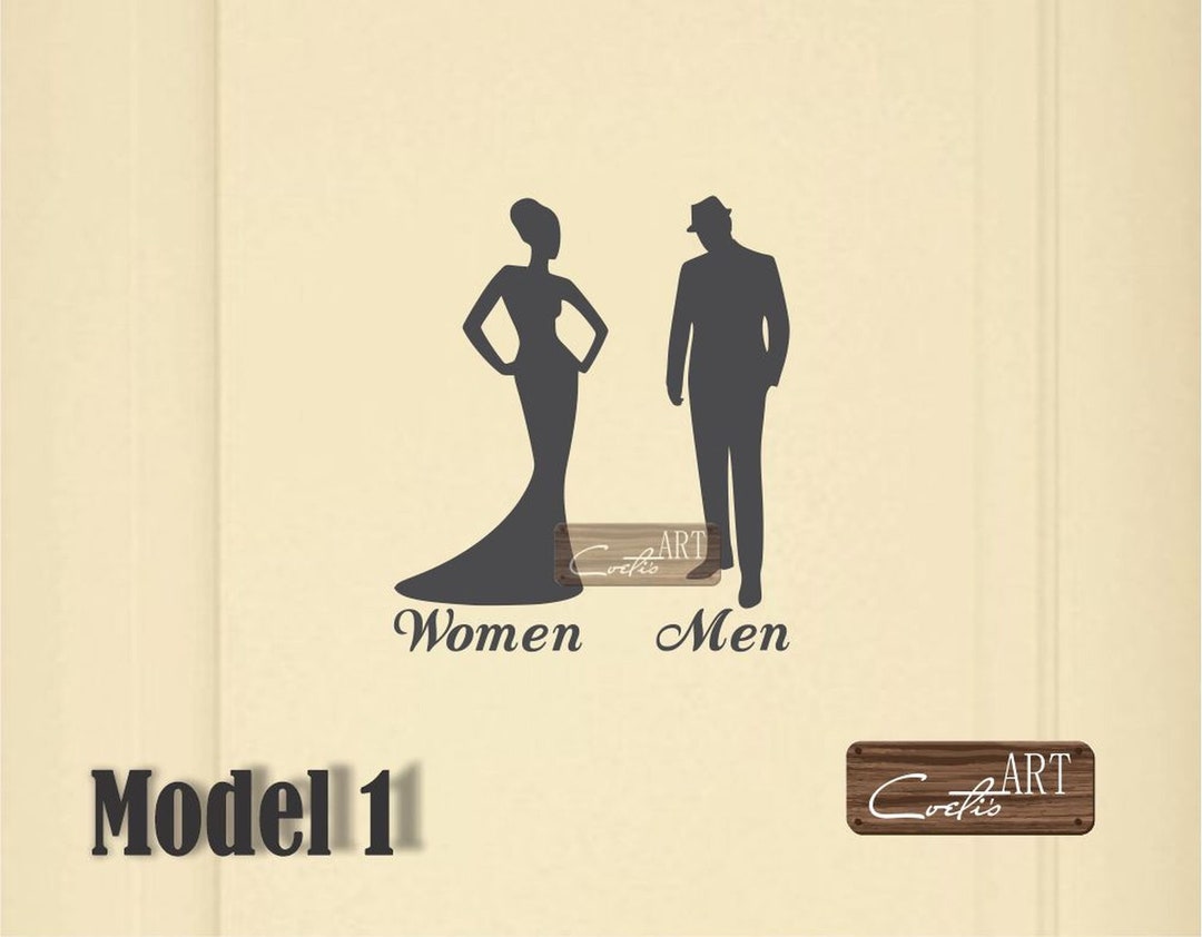 Elegant Ladies & Gents Toilet Decal: Stylish Bathroom Vinyl Stickers - Etsy