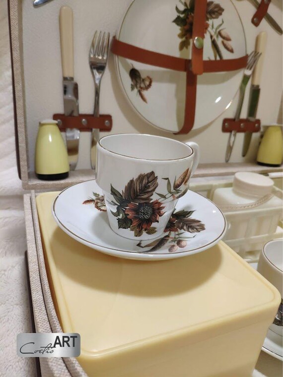 1950s/1960s Brexton picnic set for two, Suitcase, Old… - Gem