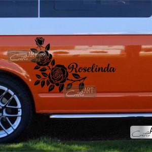 Custom Roses Car Decal: Vinyl Florist Van, Jeep, Motorhome Sticker ...
