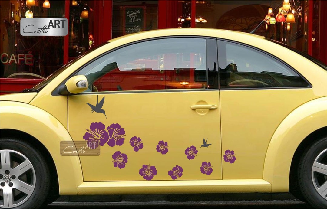 Auto Tropical Exotic Flowers Car Sticker Van Caravan Camper Decals ...