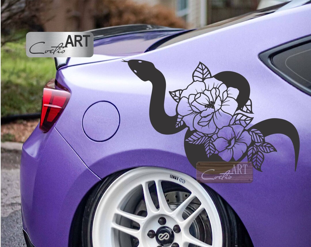 Snake and Roses Car Decal Sticker - Auto Van Truck Camper RV - Etsy