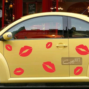 Set BIG Large Kiss Lips Mouth Lipstick Love Imprint Car Sticker Van ...