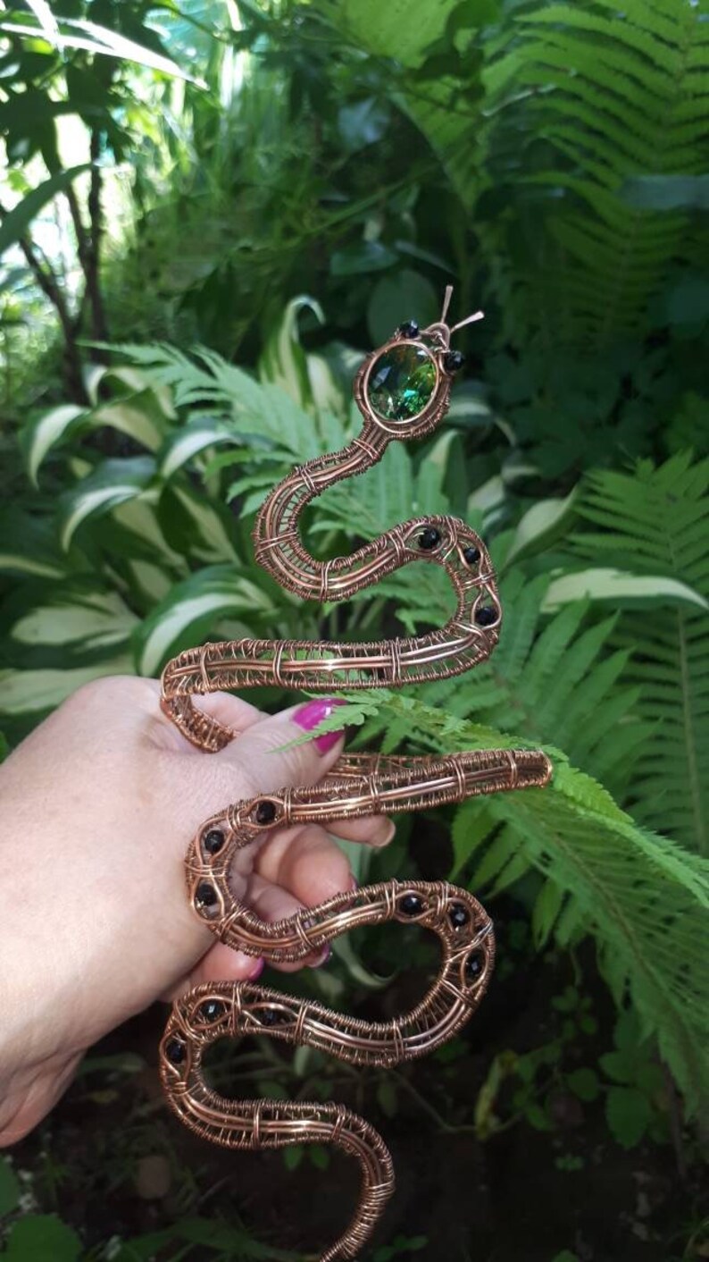 Snake Upper Arm cuff spiral Band with crystal Upper Arm | Etsy