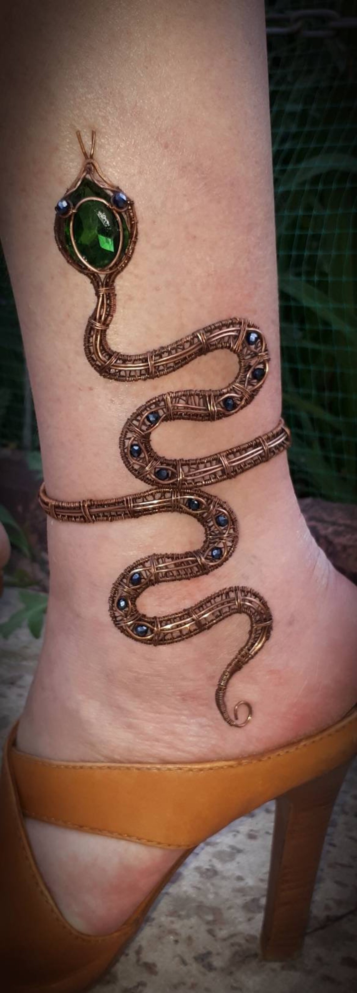 Anklets for Women Boho Snake Anklet Wire Wrapped Copper - Etsy