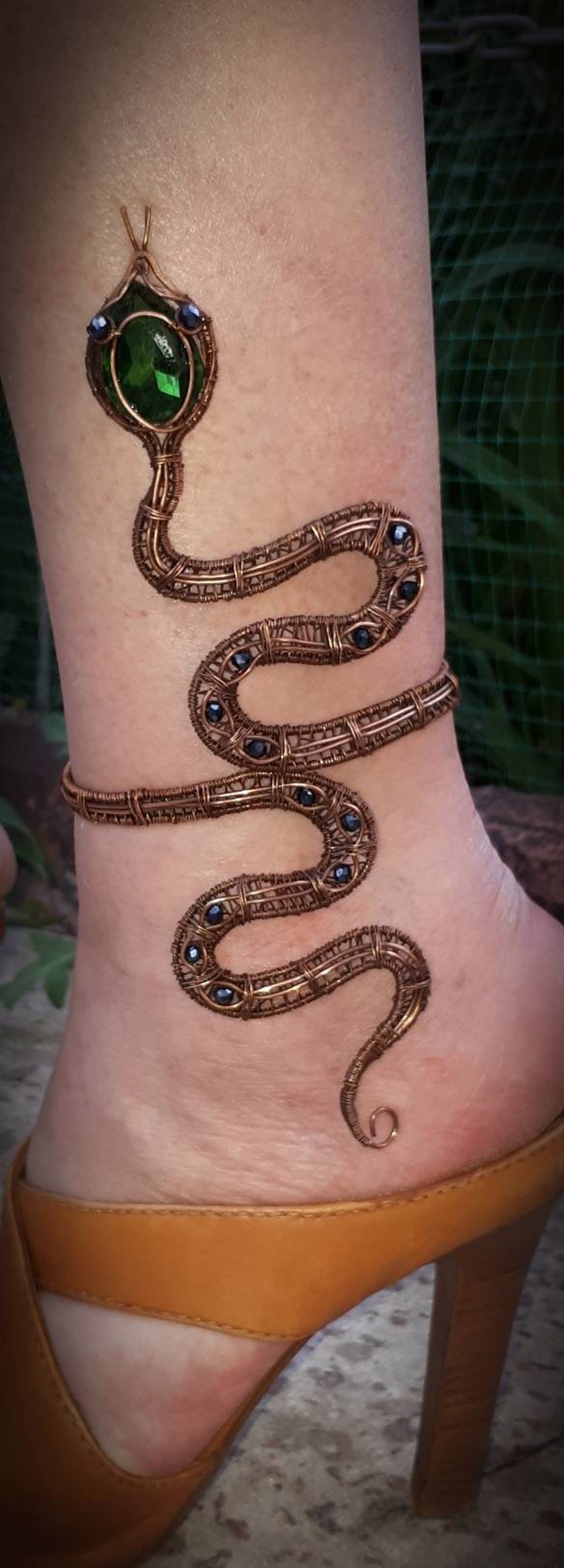 Anklets for Women Boho Snake Anklet Wire Wrapped Copper - Etsy