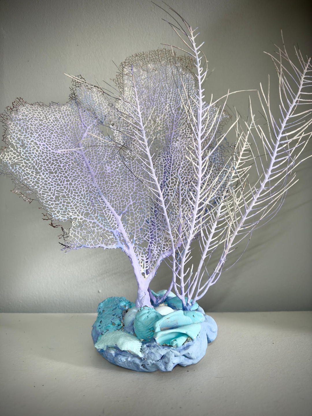 Coastal Home Decor, Natural White Sea Fan, Nautical Home Decor, Ocean ...
