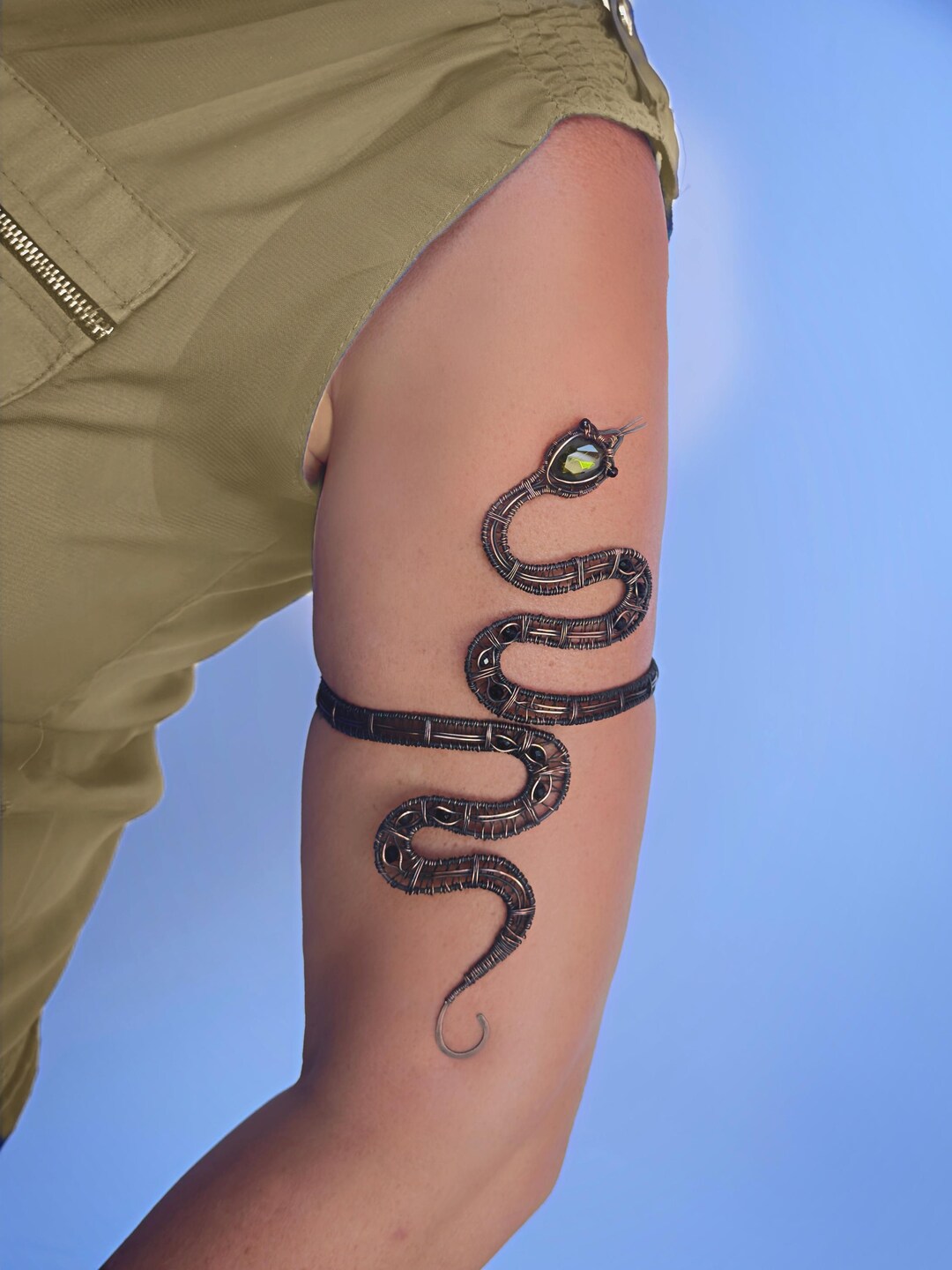 Snake Upper Arm Cuff Bracelet, Upper Arm Band, Snake Jewelry - Etsy
