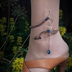 Anklets for Women Boho, Wire Wrapped Copper Anklet, Copper Anklet ...