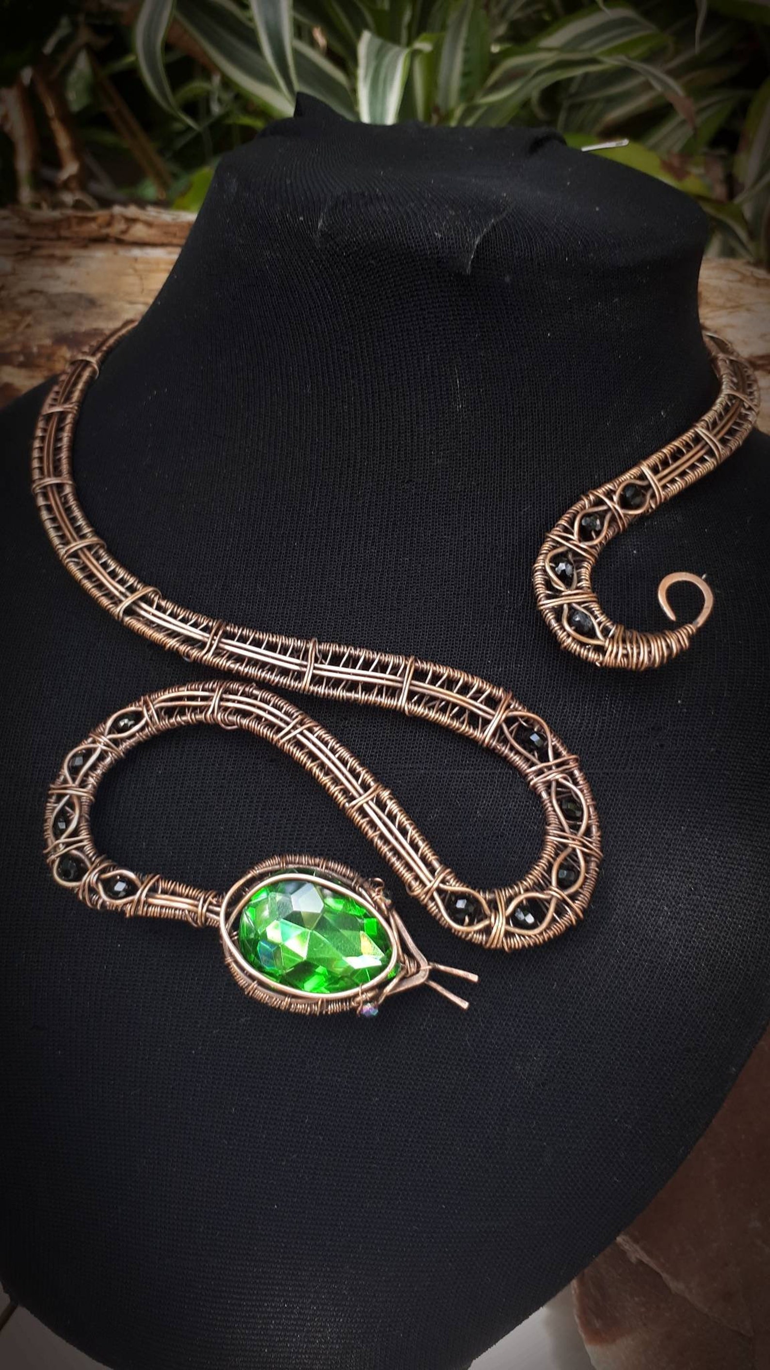 Snake Open Choker Necklace Wire Wrapped Copper Choker Open | Etsy