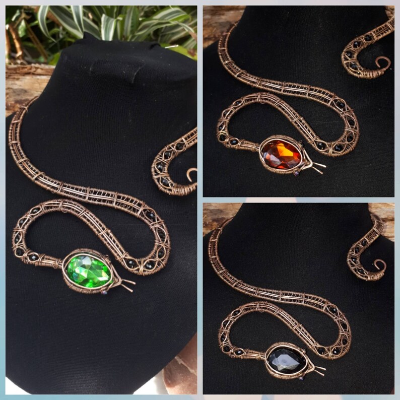 Snake Open Choker Necklace Wire Wrapped Copper Choker Open | Etsy