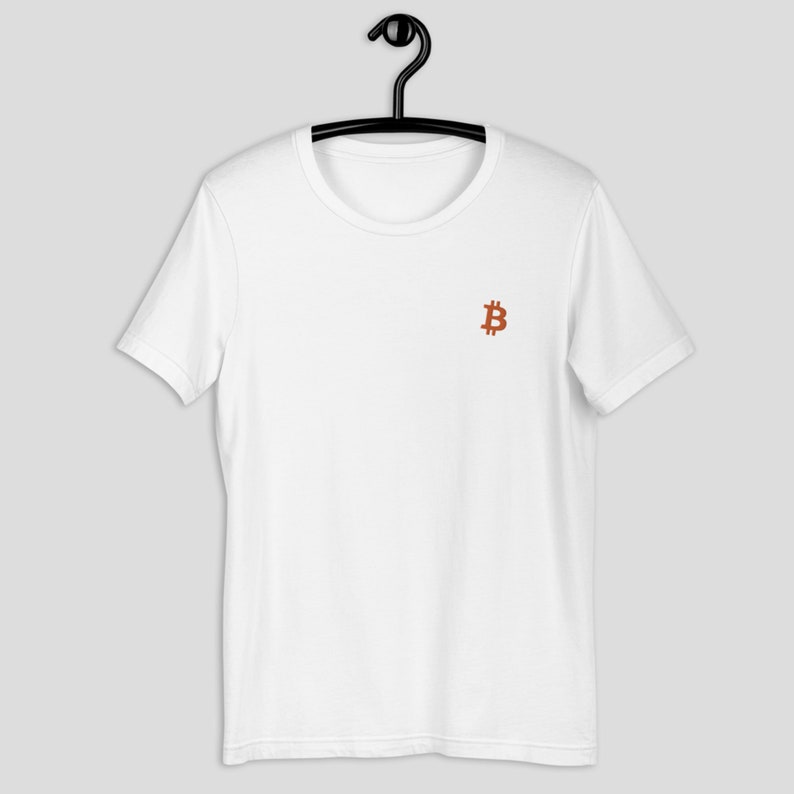 Embroidered Bitcoin Shirt, Fun Gift for Crypto Traders, Orange Bitcoin ...
