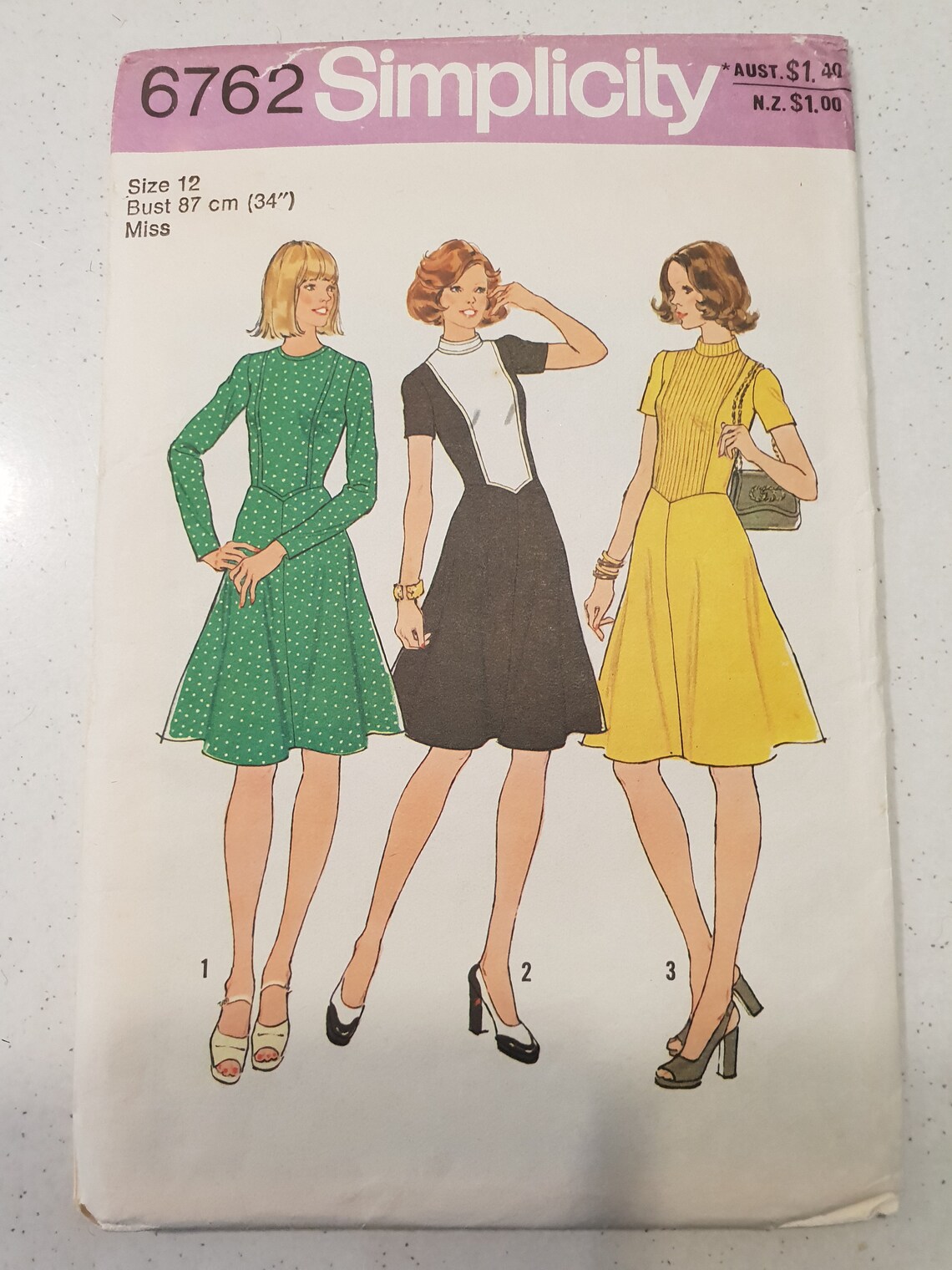Vintage 1970s paper sewing pattern Simplicity 6762 dress | Etsy