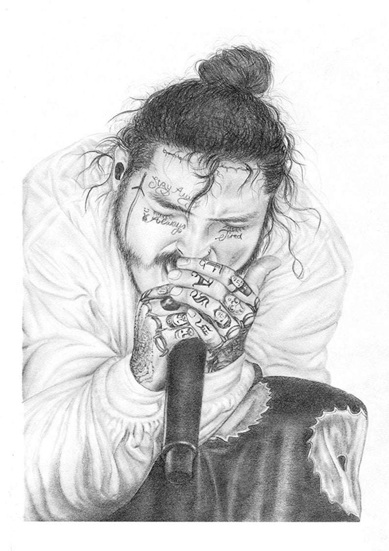 Post Malone/fan Art/realistic Drawing/art A5 A4 Print - Etsy