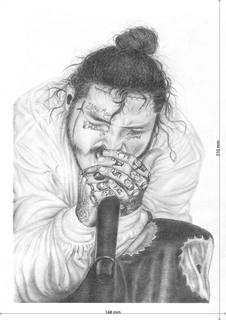 Post Malone/fan Art/realistic Drawing/art A5 A4 Print - Etsy