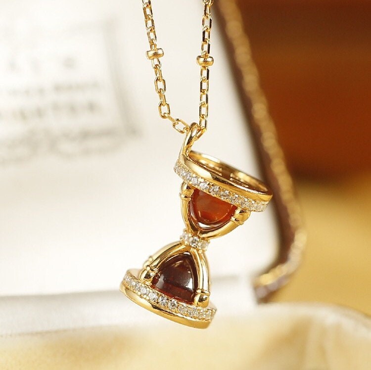 Orange Garnet Necklace Natural Garnet Pendant Necklace - Etsy Canada