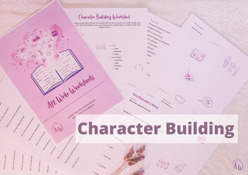 Writing Worksheets Package: CHARACTERS, WORLDBUILDING & OUTLINING - Etsy